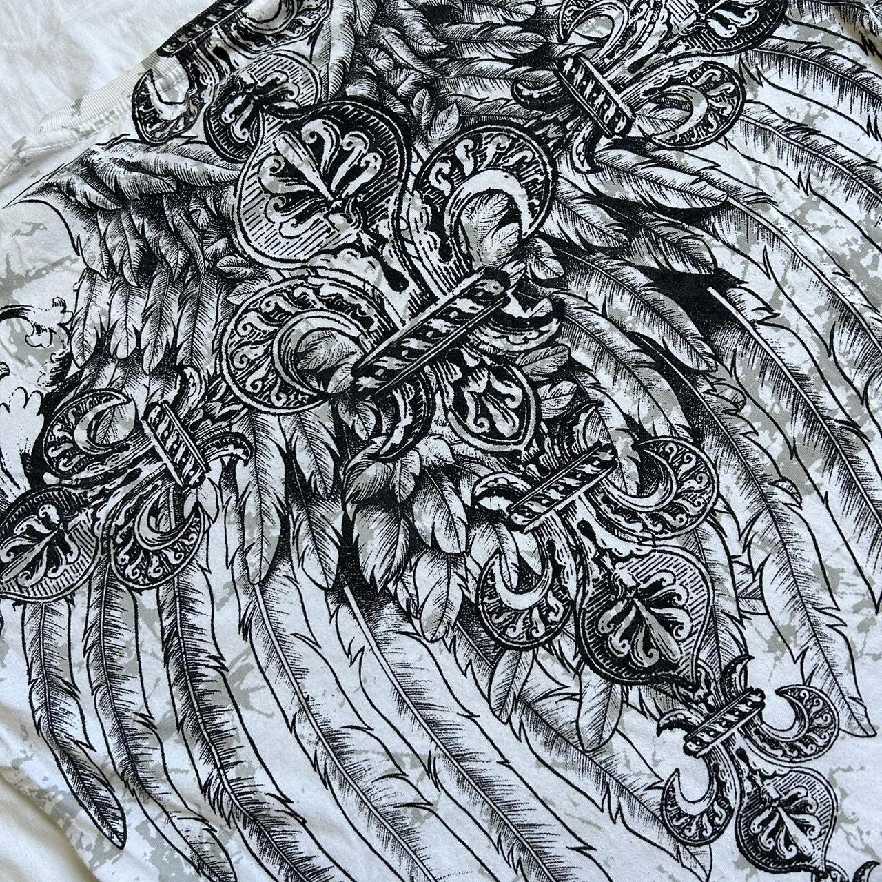 y2k grunge cyber goth wing tee ★ might have fades... - Depop