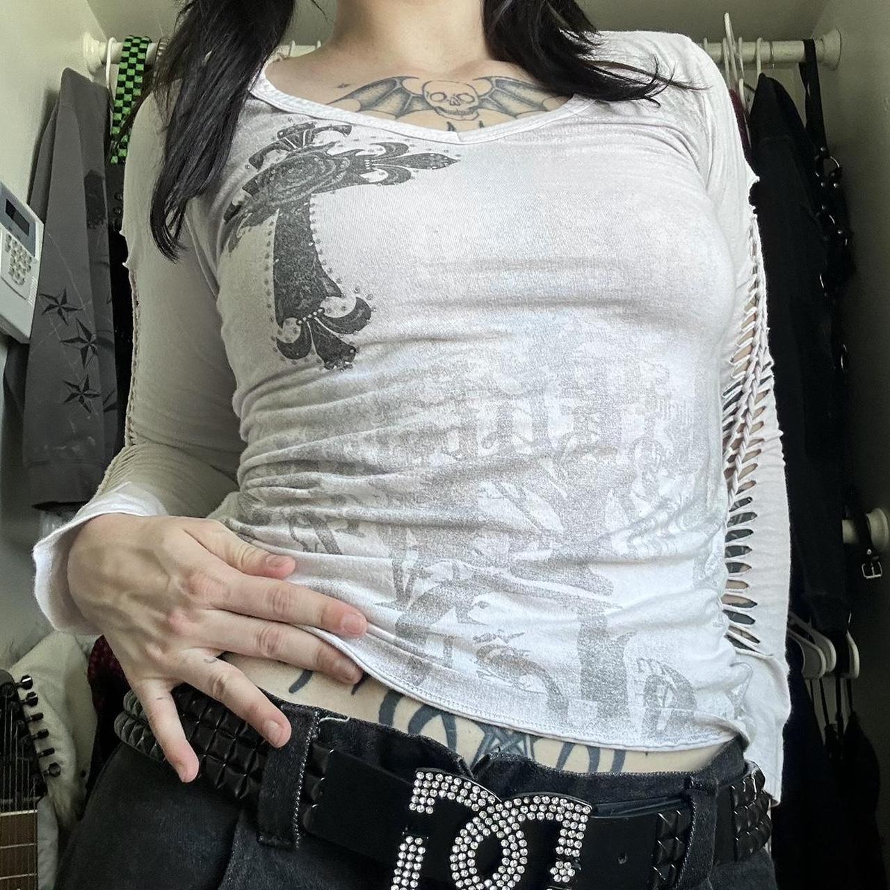 trashy y2k cyber grunge emo long sleeve ★ so... - Depop