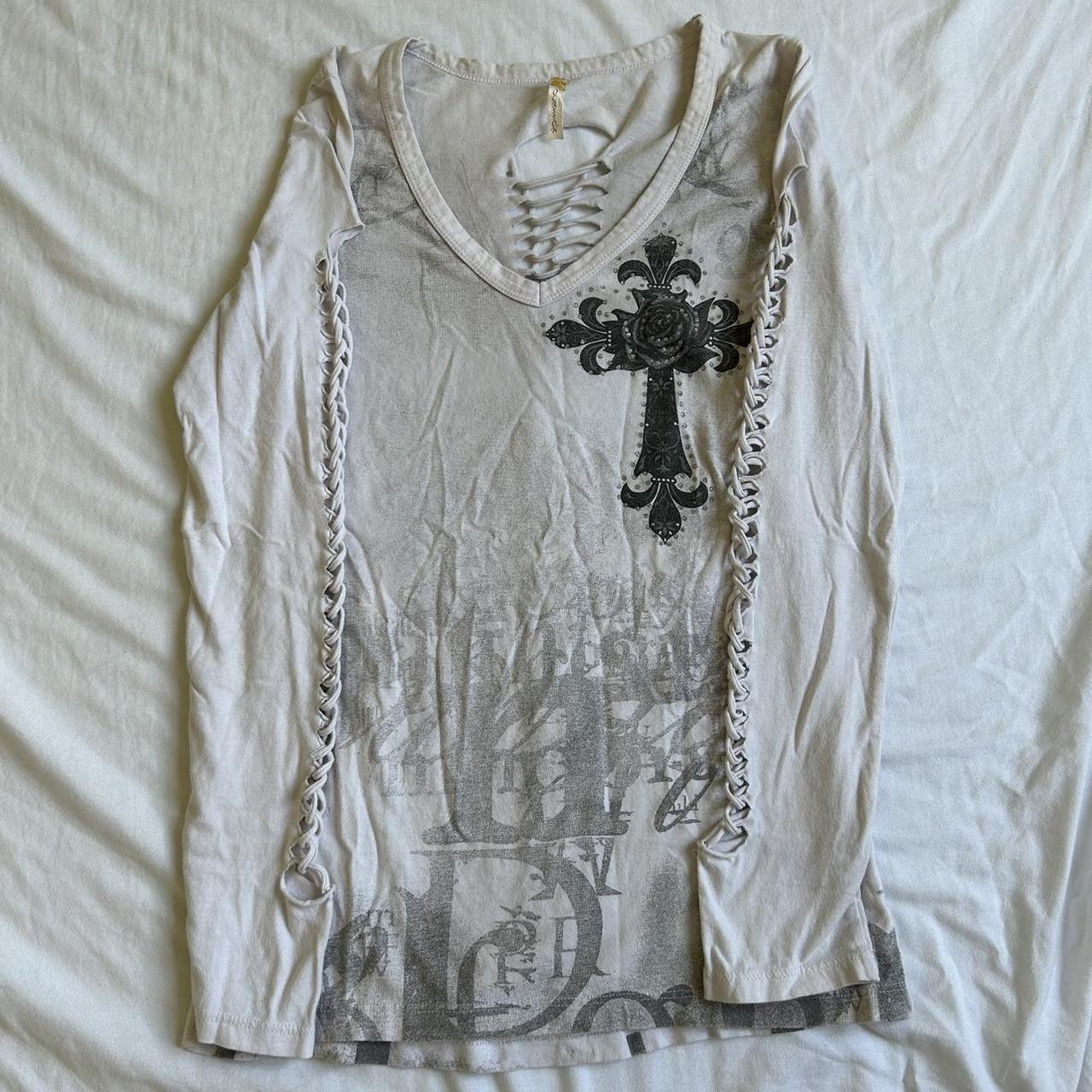 trashy y2k cyber grunge emo long sleeve ★ so... - Depop