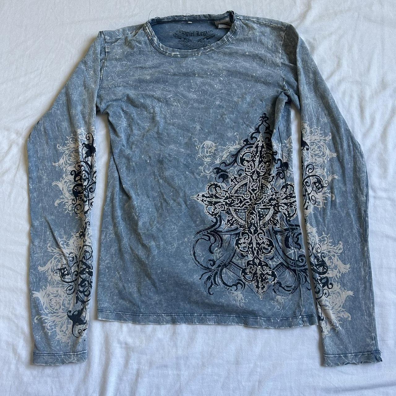 y2k grunge emo cyber y2k shirt ★ 2000s top... - Depop