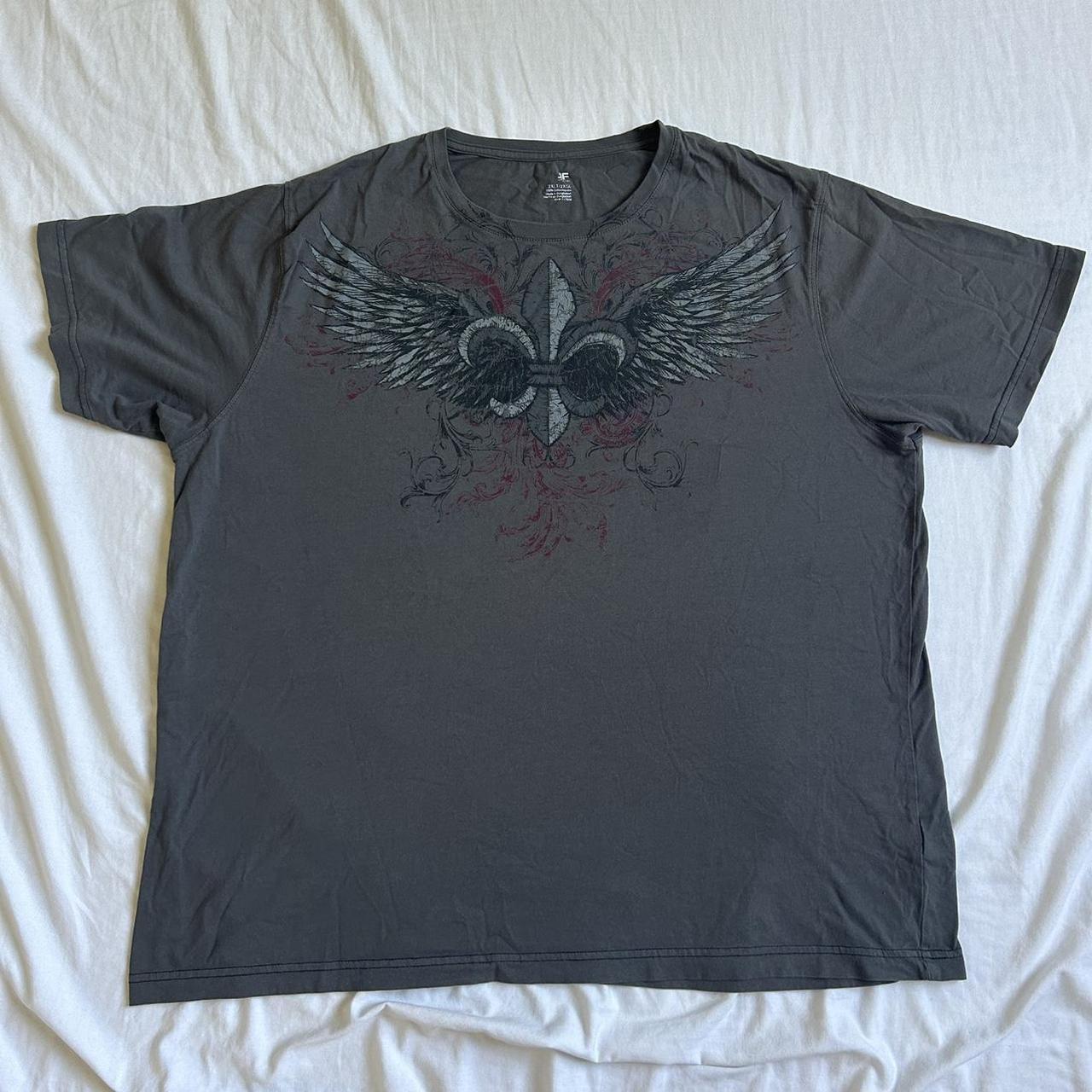 y2k grunge cyber goth tee ★ 2000s mall goth tee... - Depop