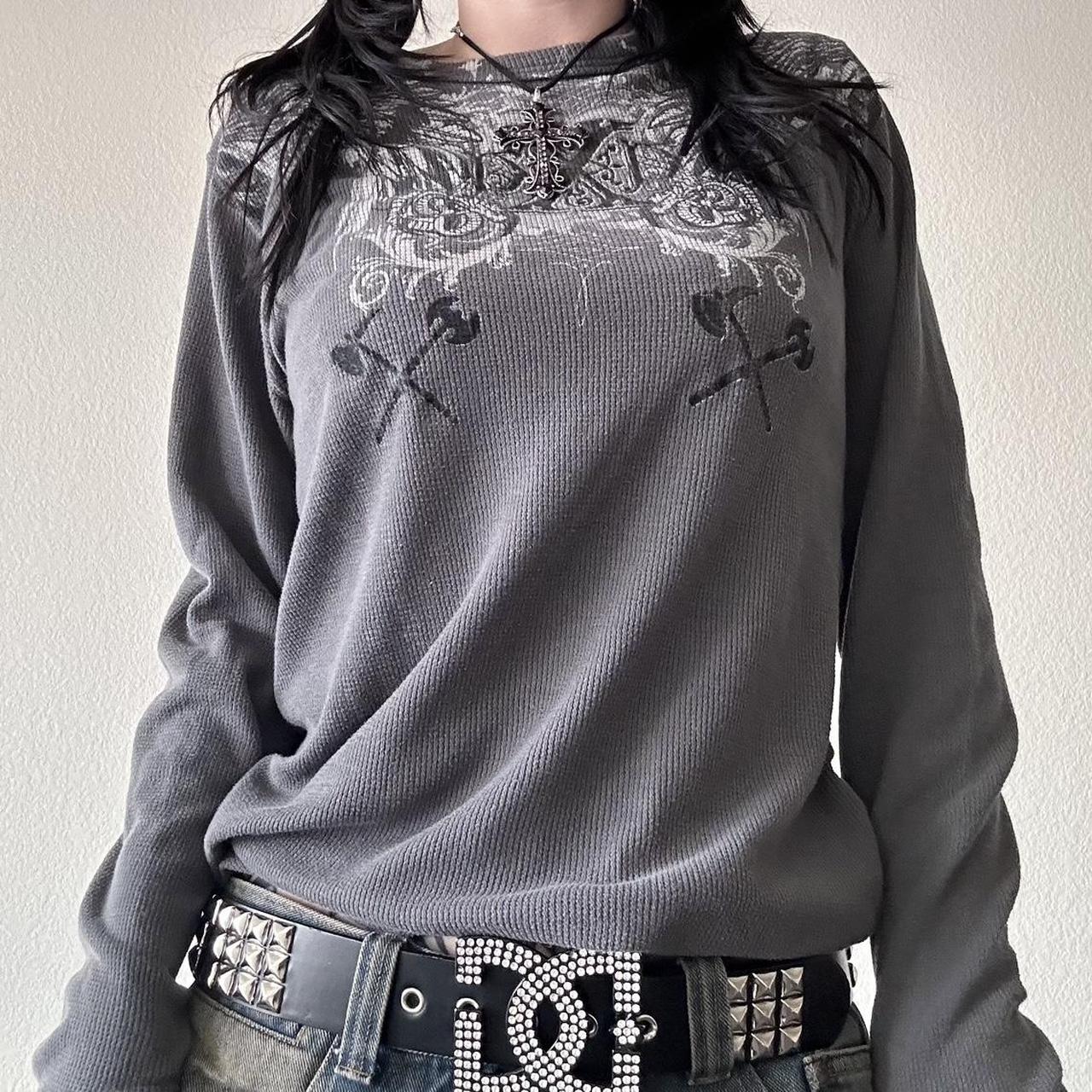 Y2K grunge cyber emo thermal ★ 2000s aop... - Depop