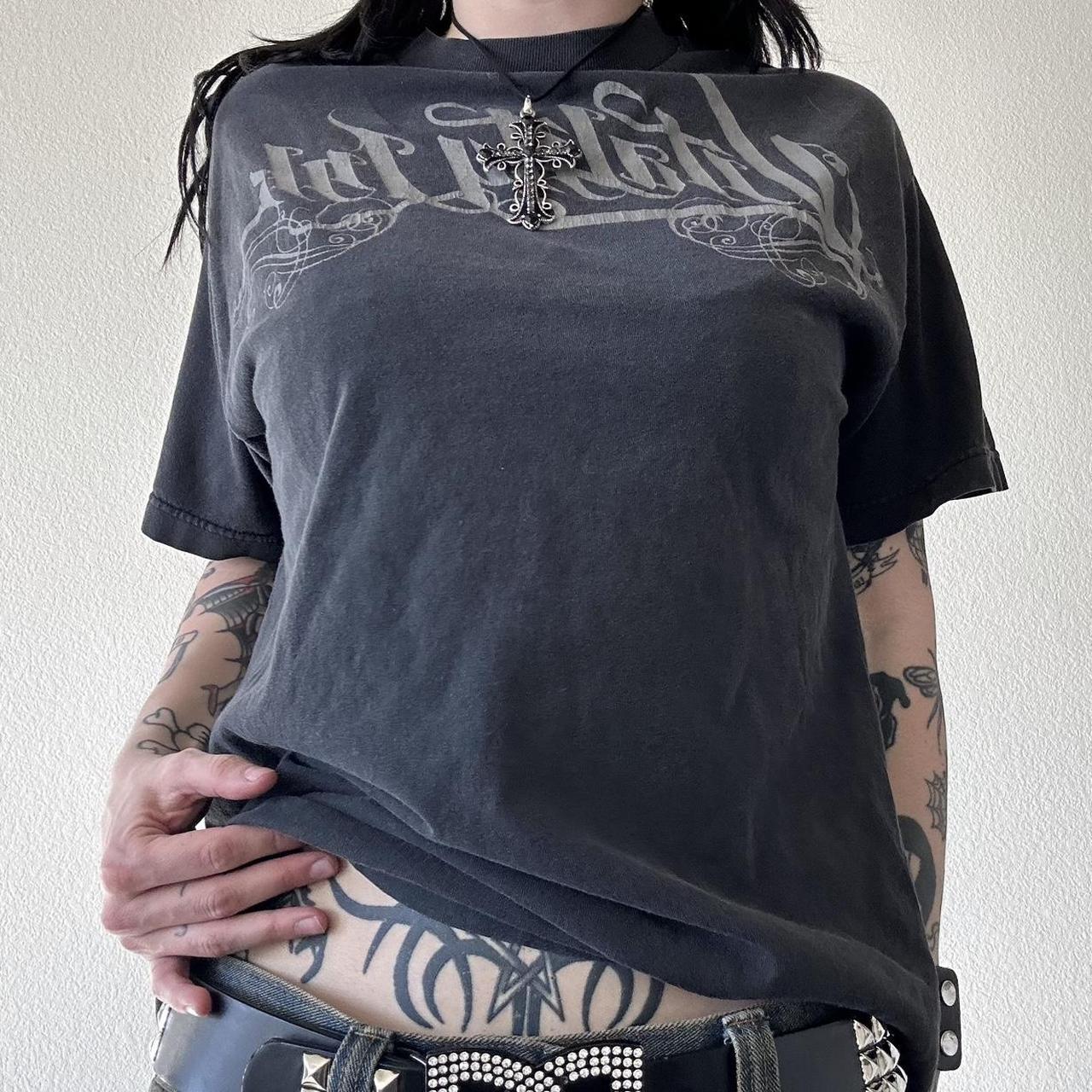 Y2K grunge cyber tee ★ 2000s print tee good... - Depop