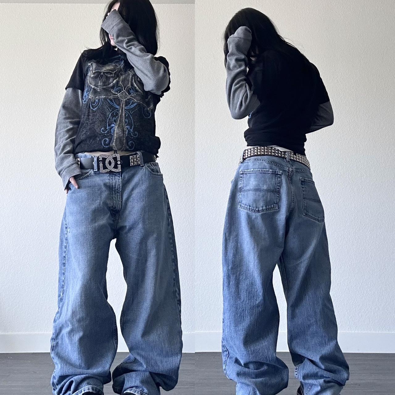 y2k grunge baggy jeans ★ 2000s skater baggy jeans... - Depop