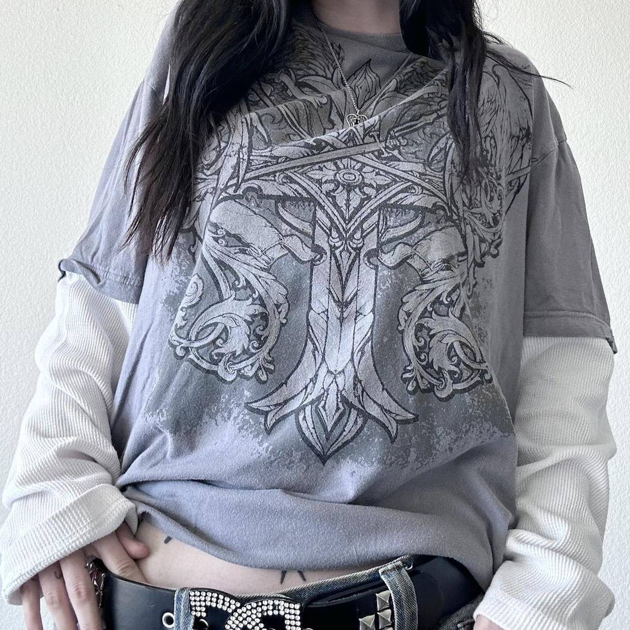 Y2K grunge mall goth thermal ★ 2000s cyber grunge... - Depop