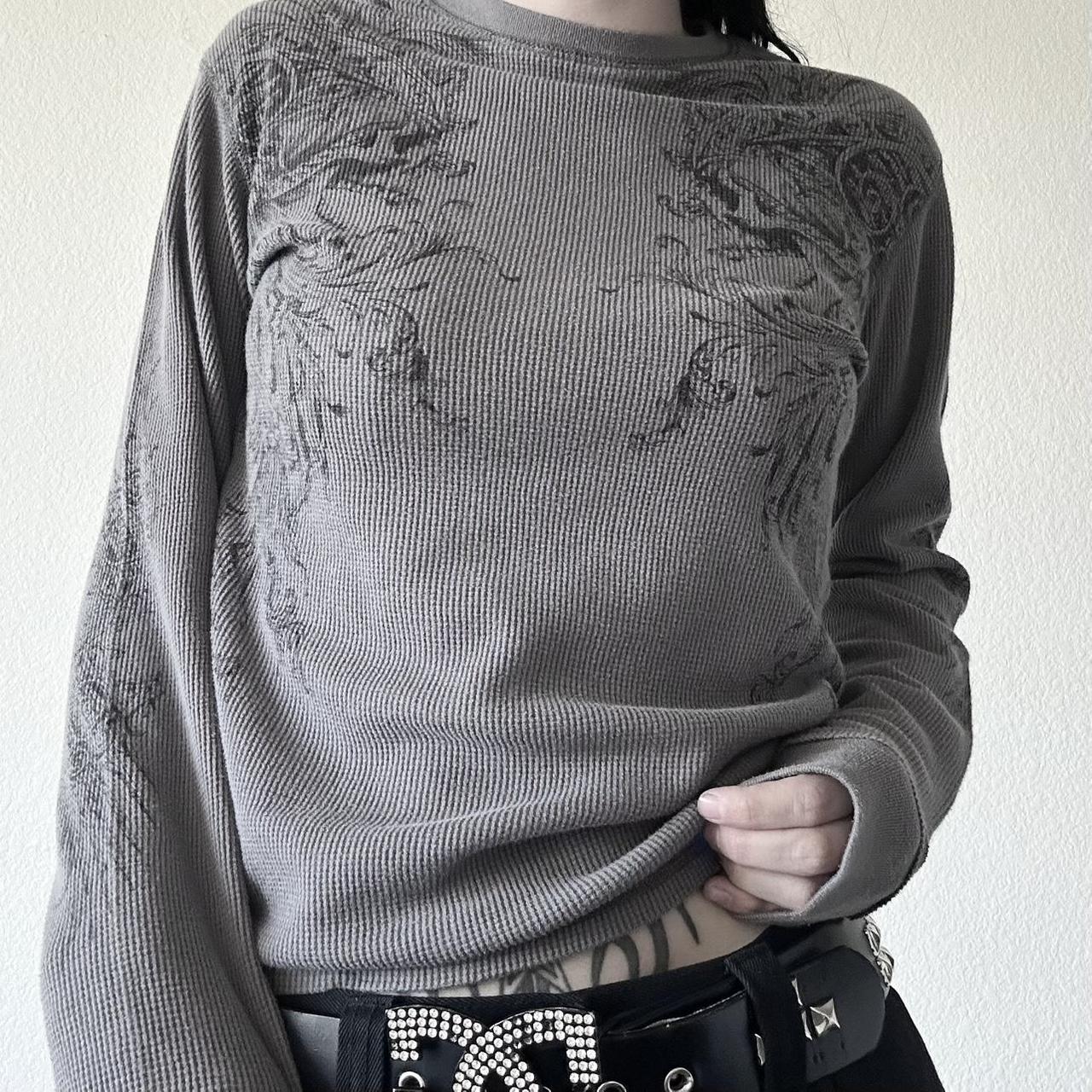 Y2K grunge mall goth thermal ★ 2000s rare sleeve... | Depop