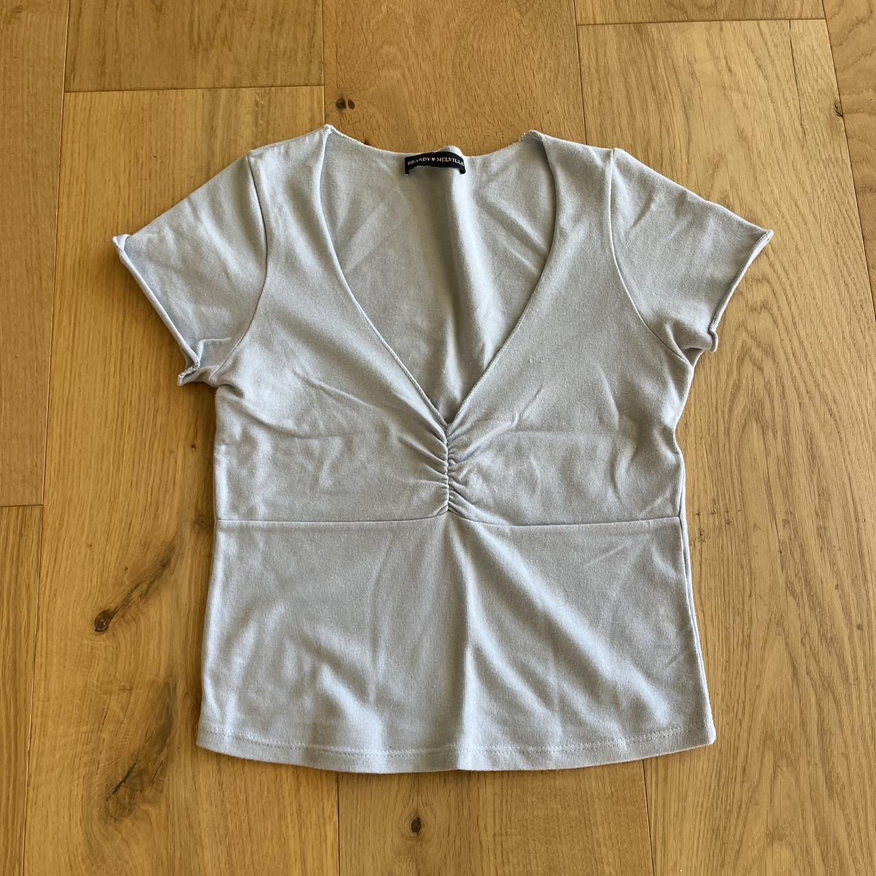 brandy melville gina top in a baby blue not sold... - Depop