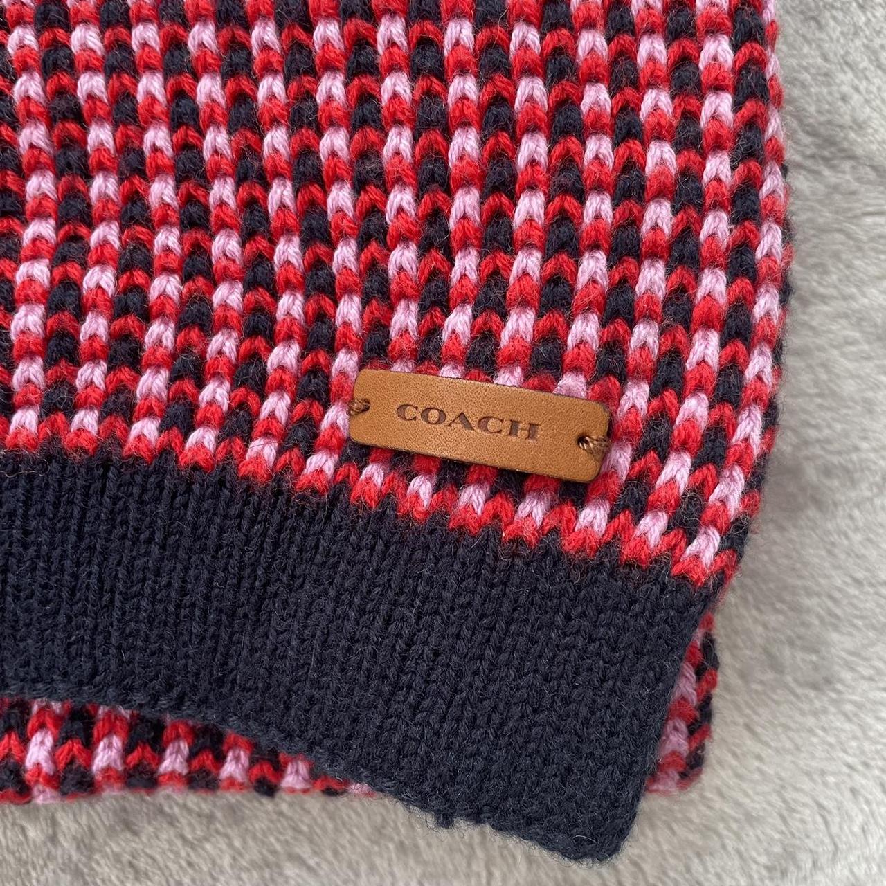 Coach New York Thick Wool Scarf Rouge Condition is... - Depop