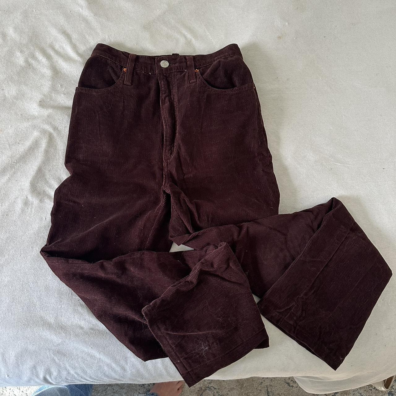 redone maroon burgundy corduroy pants vintage style... - Depop