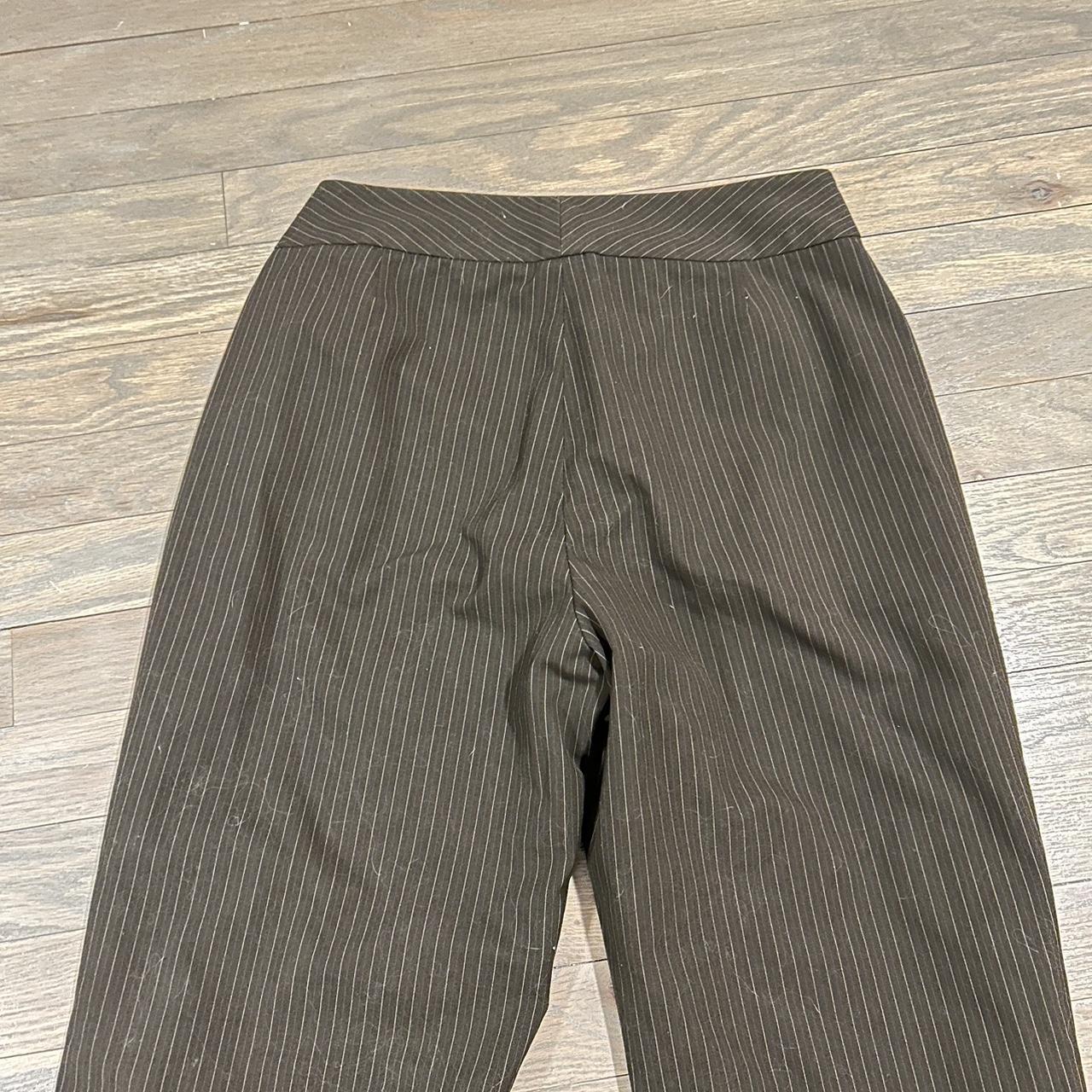 Vintage slacks Vintage brown slacks with leather... - Depop