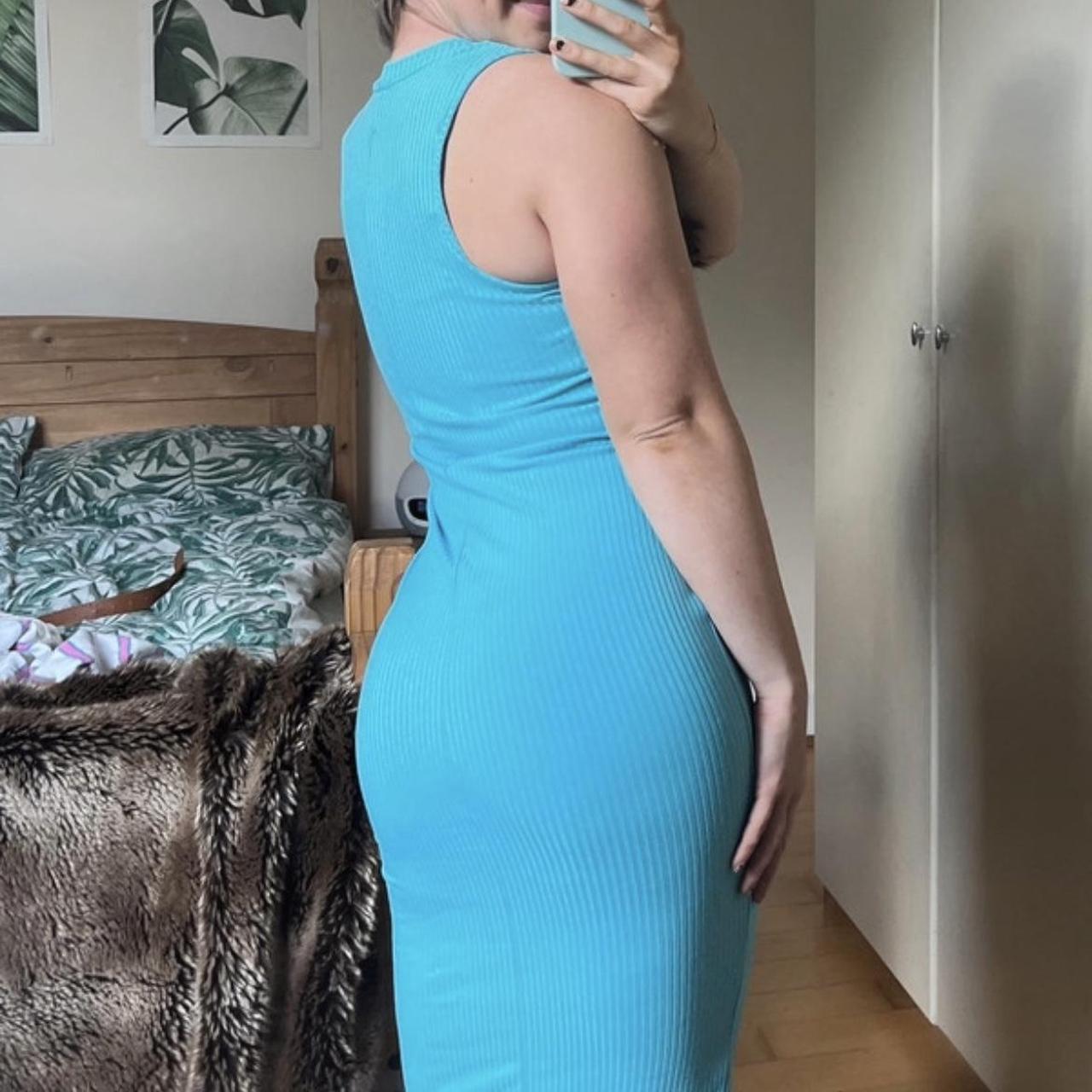 Blue Primark Maxi Bodycon Halter Dress, Bought but... - Depop