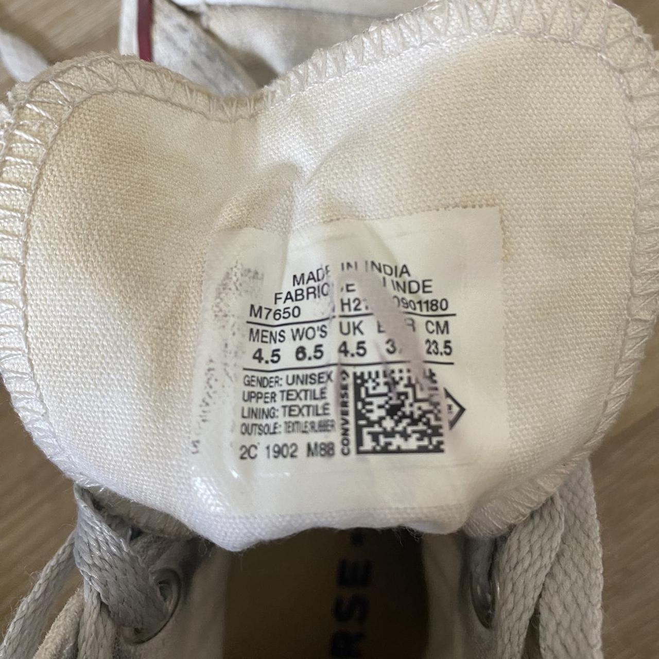 Women's 6.5 white converse! As you can tell, I wore... - Depop