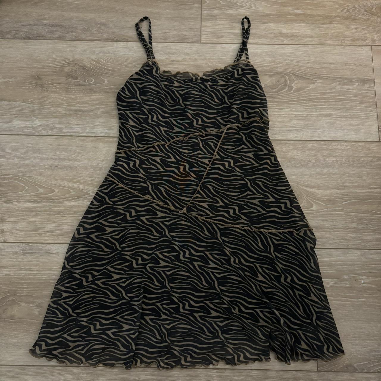 super cute zebra ish pattern dress from urban... | Depop