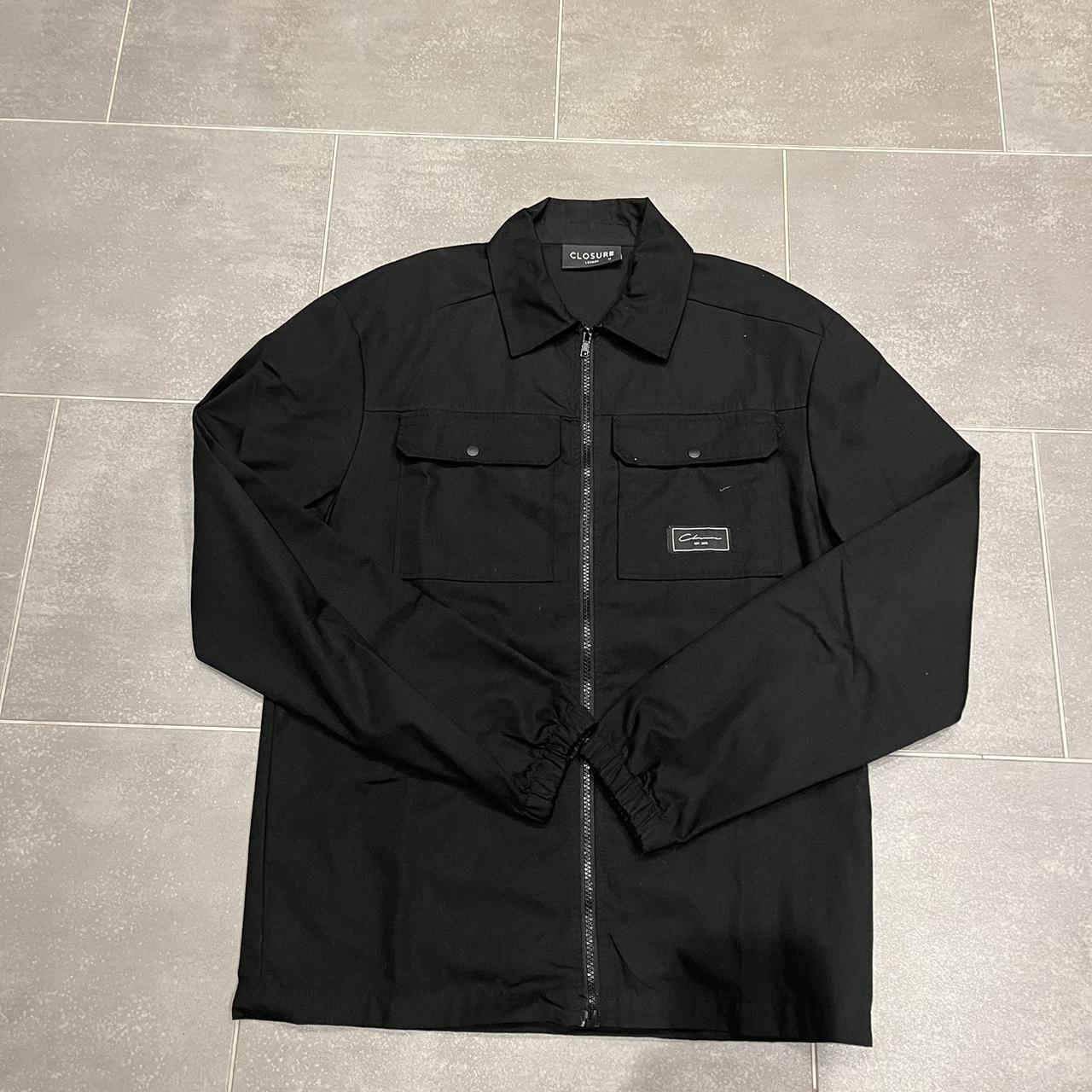 Black cargo jacket Zip up utility jacket... - Depop