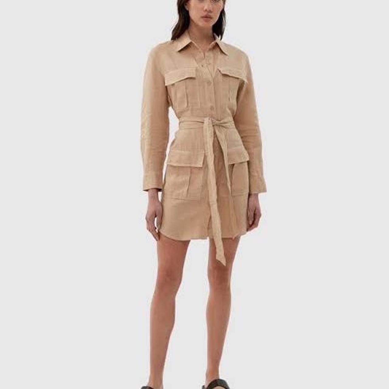 Jag linen utility beige dress Size XXS / size 4... - Depop