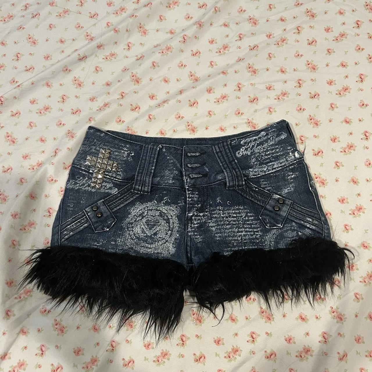 Xoxo2000 gyaru mini shorts. Waist across is 13.5”... - Depop