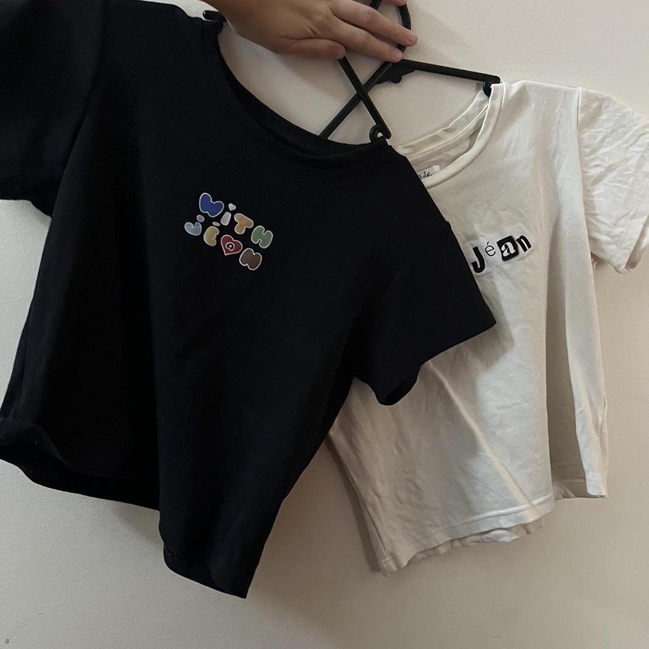 With Jean baby tees bundle Excellent condition $40... - Depop