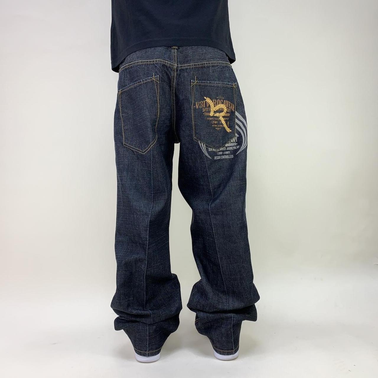 Vintage Rocawear Graphic Jean Pants Baggy Loose Fit... - Depop