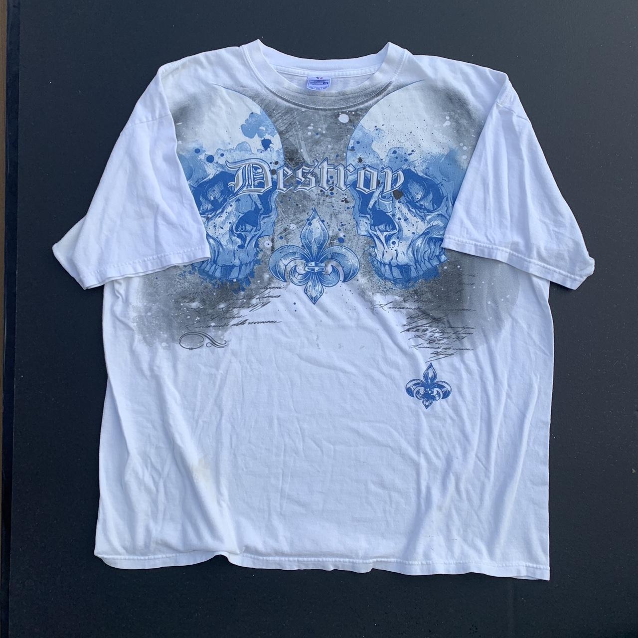 Y2k Skullhead Cyber Mall Goth Grunge Tshirt Men’s... - Depop