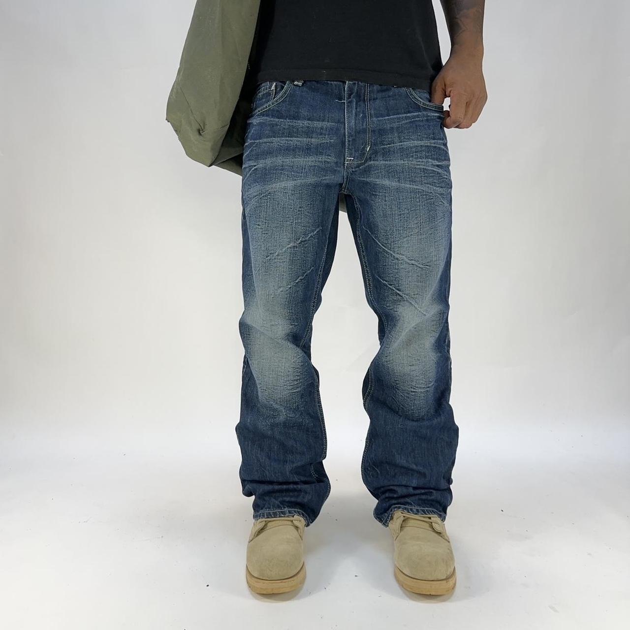 Helix Contrast Stitch Slim Bootcut Jean Pants Fits... - Depop