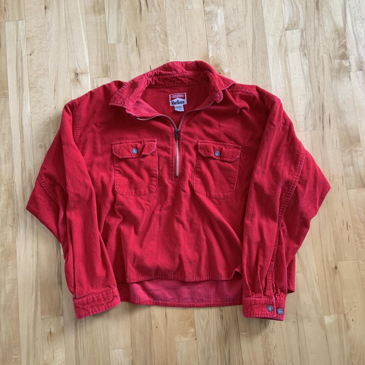 Red Marlboro light jacket Large Excellent... - Depop