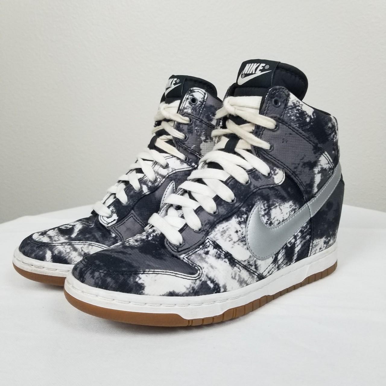 Nike Ski Hi Dunk Hidden Wedge Sneakers Black/White... - Depop