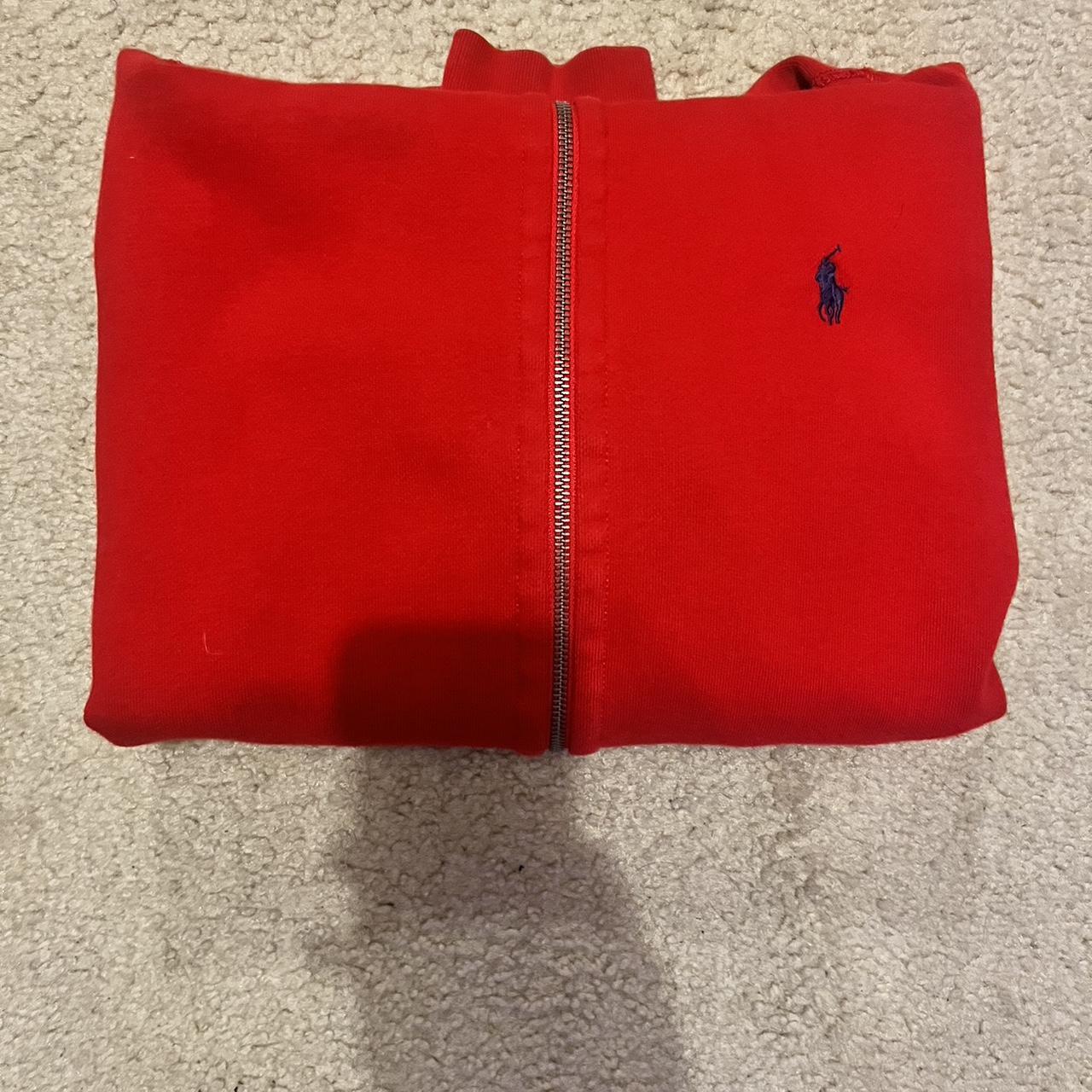 Red Polo Zipup Medium Great condition Little wear... - Depop
