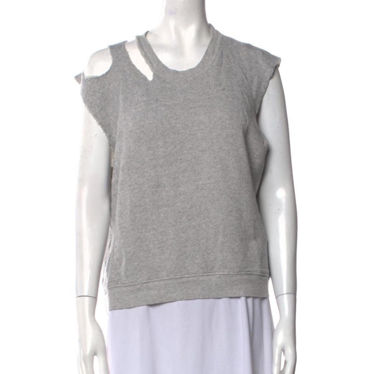 R13 distressed sweater vest grey Unisex, labeled... - Depop