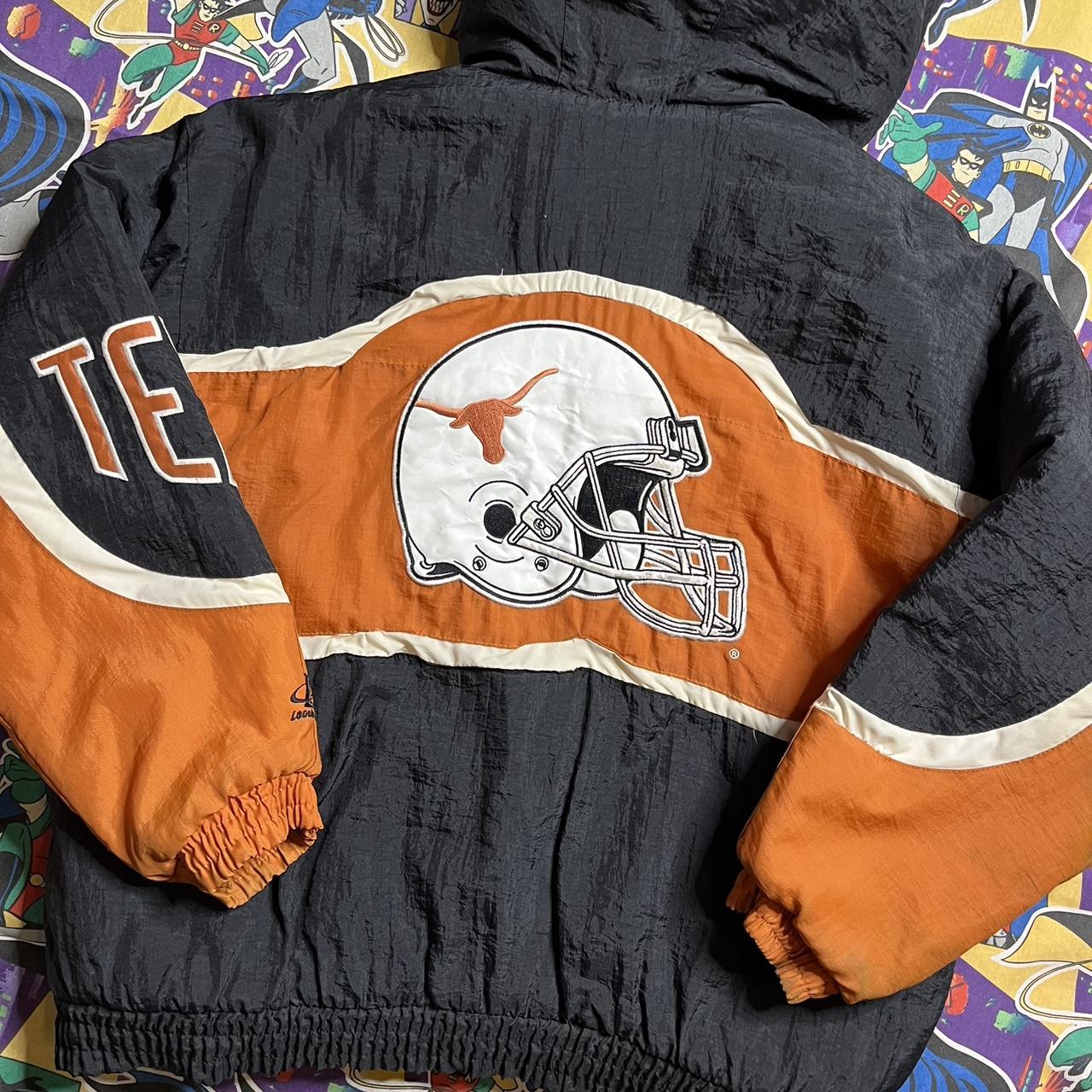 Logo athletic vintage Texas longhorn puffer jacket... - Depop
