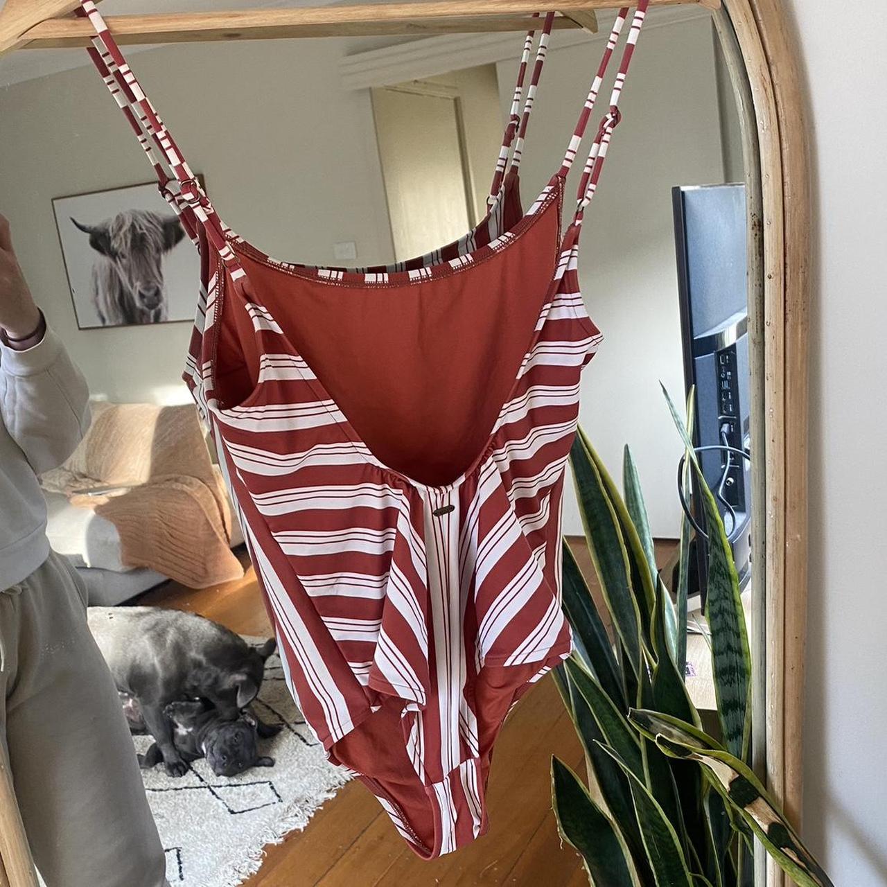 Rip curl striped one piece bathers Size 8 Worn... - Depop