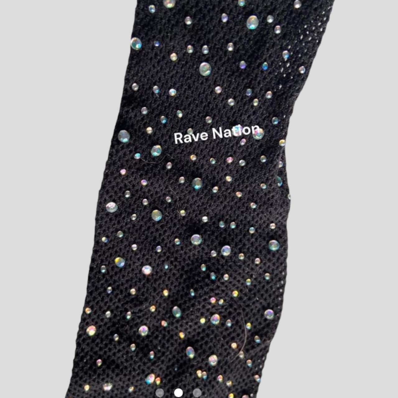 Black rhinestones fishnet rave shorts. Stretchy... - Depop