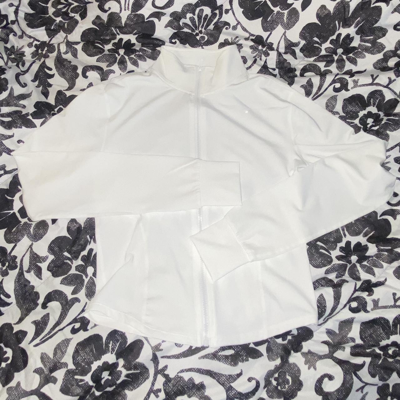 WHITE TRACKSUIT WORKOUT BBL SWEATER 🤍 -size:... | Depop