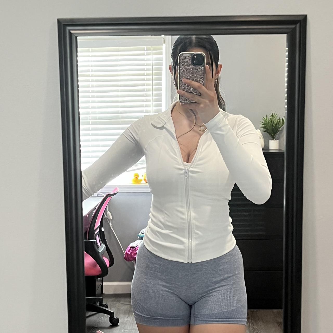 WHITE TRACKSUIT WORKOUT BBL SWEATER 🤍 -size:... | Depop