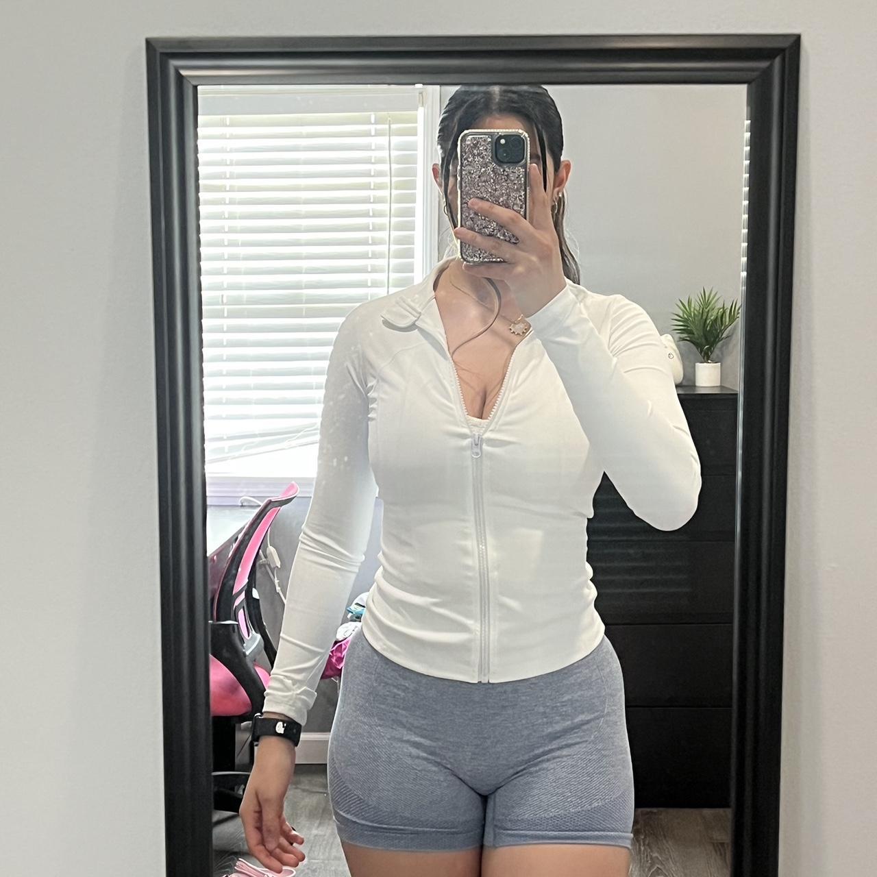 WHITE TRACKSUIT WORKOUT BBL SWEATER 🤍 -size:... | Depop