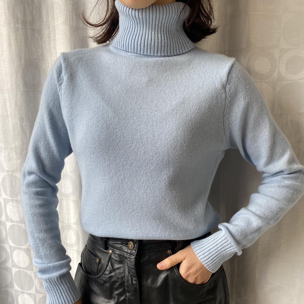 Beautiful retro style pale blue soft feel wool... - Depop