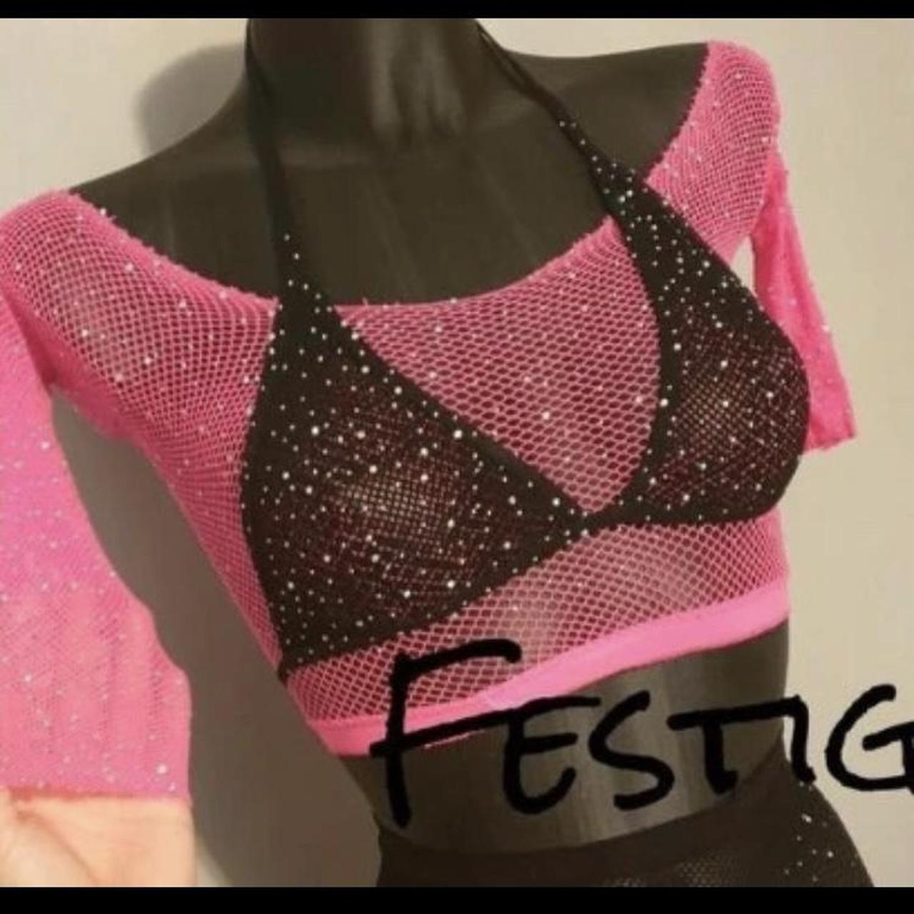 Pink diamonds fishnet two piece Perfect for... - Depop