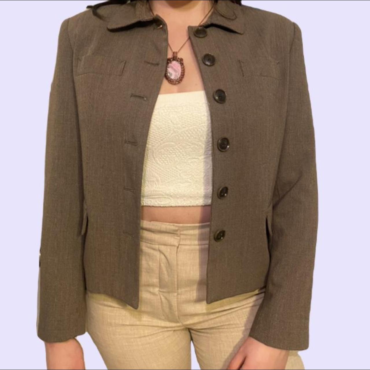 Rafaella Women's Tan and Khaki Jacket | Depop