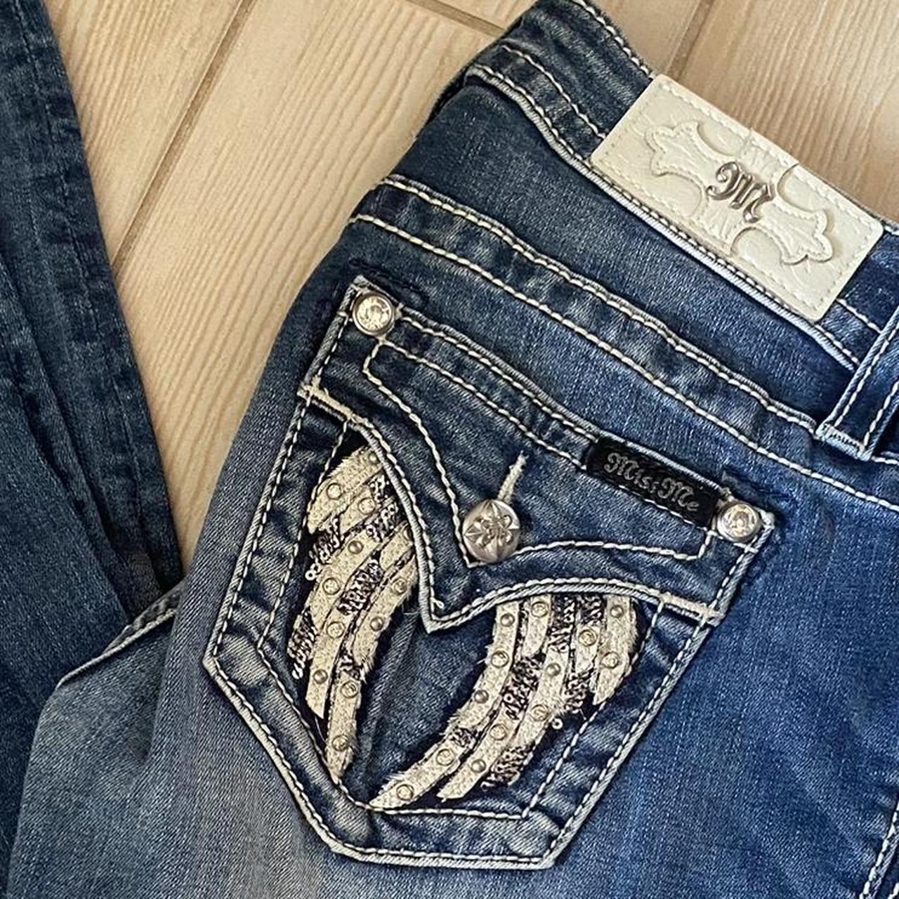 The cutest miss me skinny jeans with angel wings I... - Depop