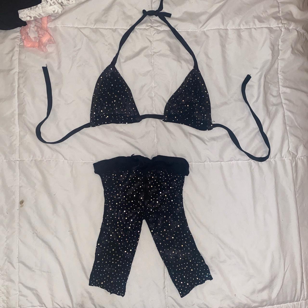 Sexy sparkly mesh/ fishnet set with rhinestones.... - Depop