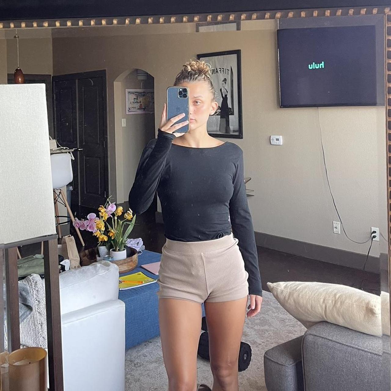 missguided long sleeve open back body suit size 4... - Depop