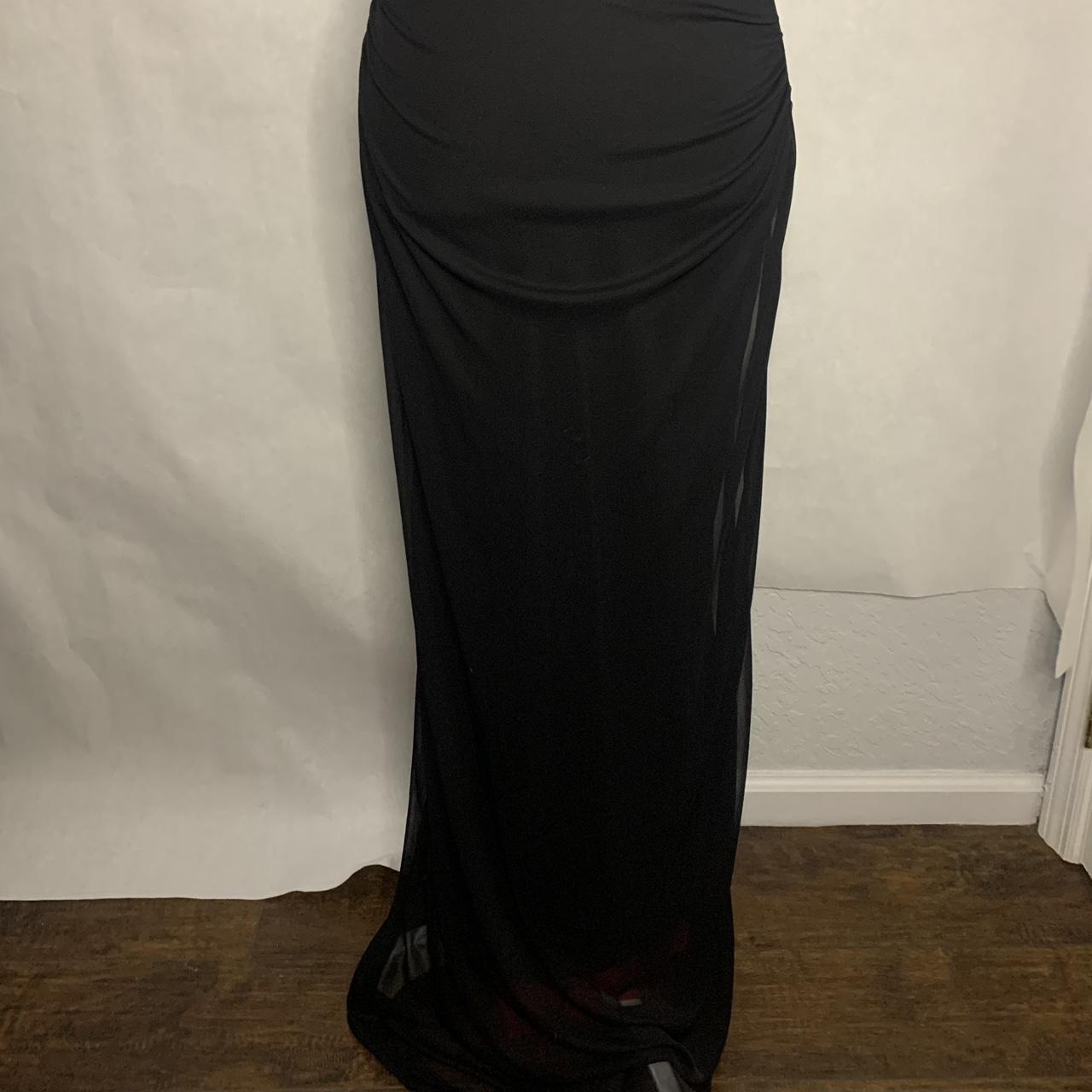 Vintage 2000s City triangles Black maxi dress with... - Depop