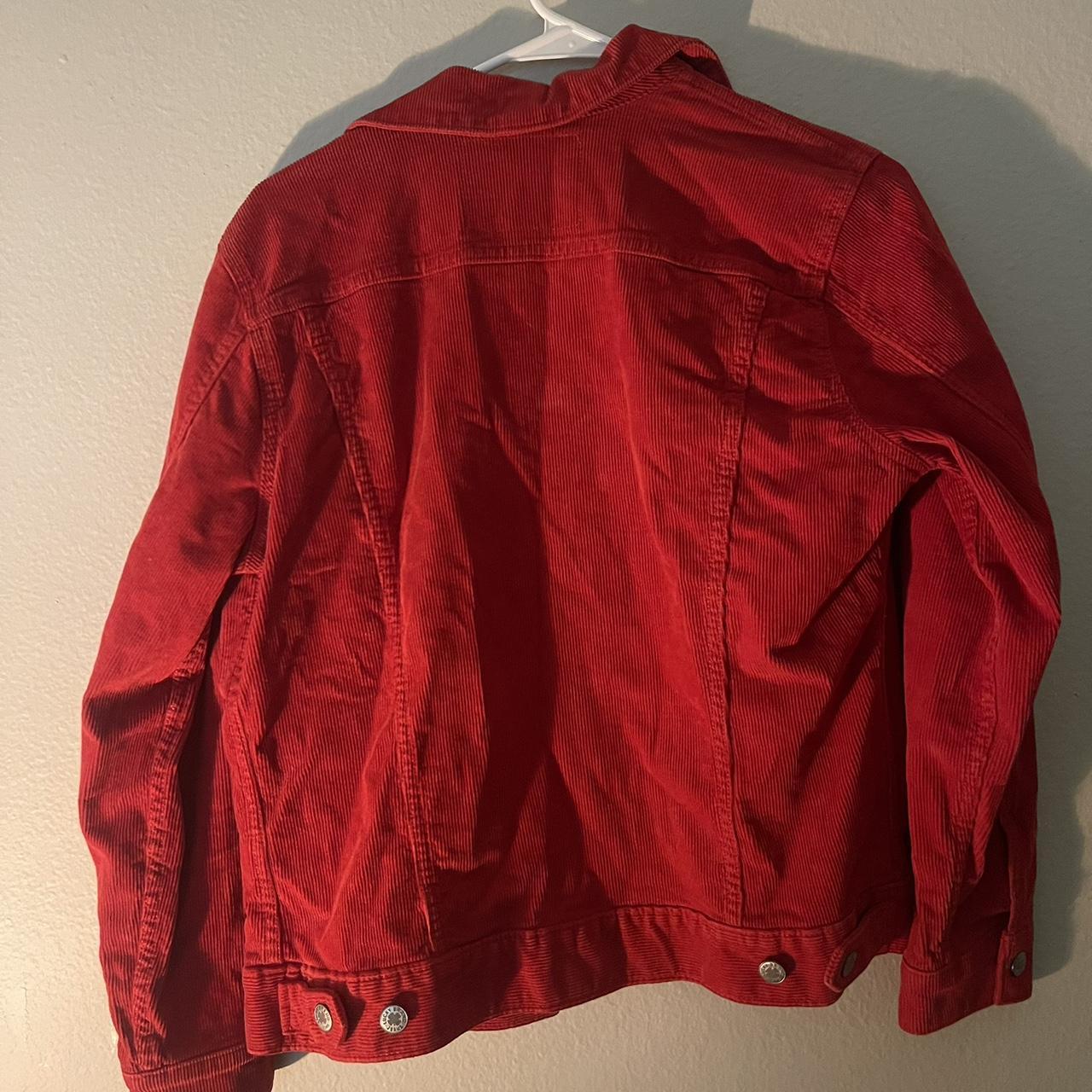 Cherry Red Lucky Corduroy Jacket - Depop