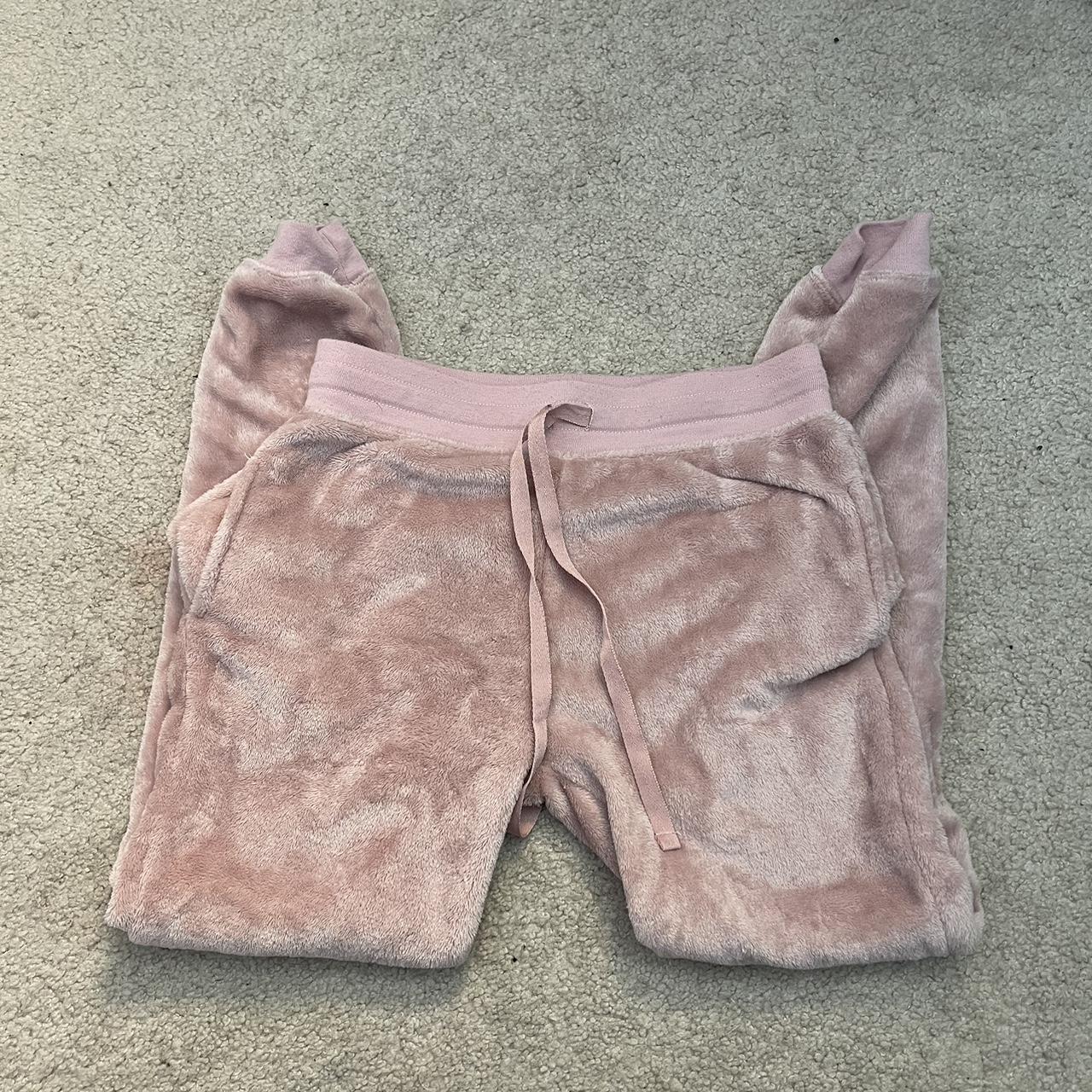 pink fluffy pants - super soft and such a cute... - Depop