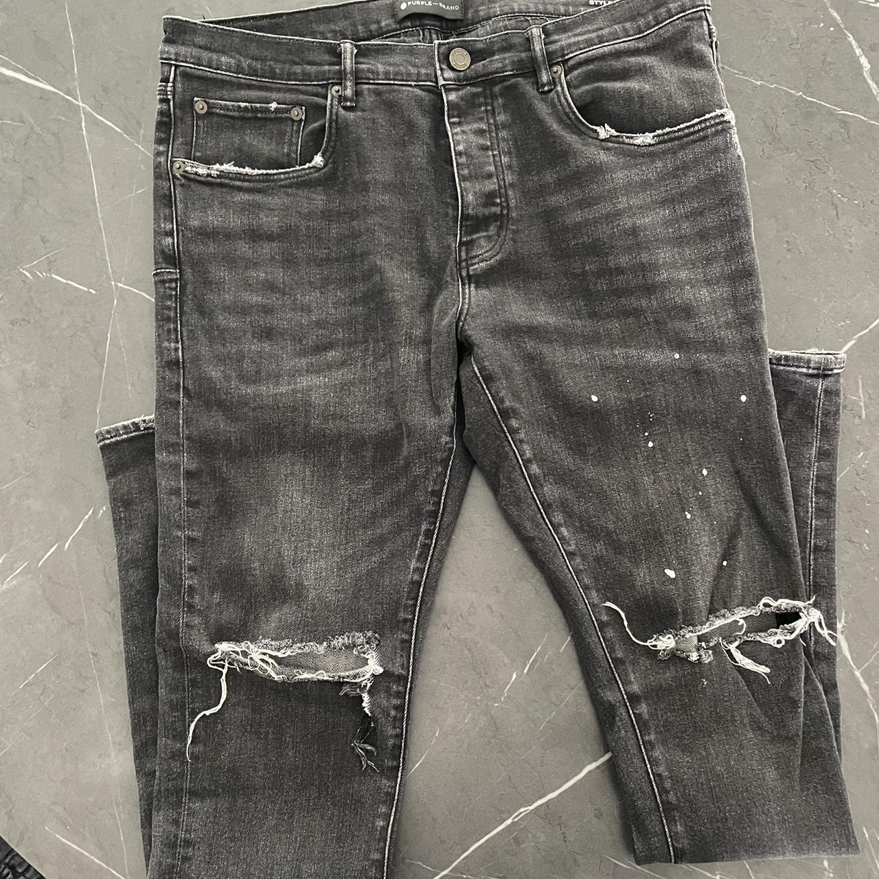 Purple Denim P001 Ripped / Paint splattered jeans... - Depop