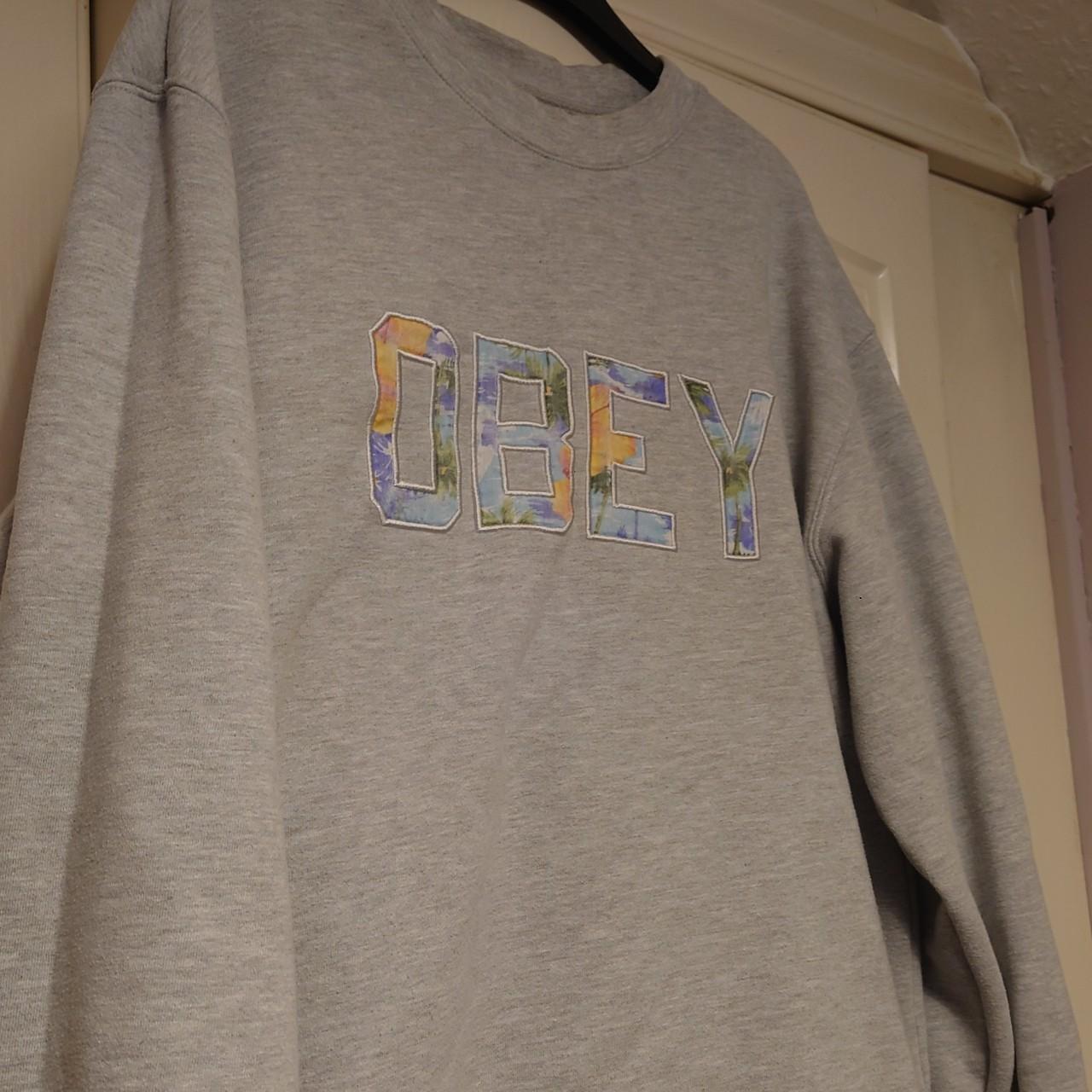 OBEY Propaganda Sweatshirt Grey Marl Mens L #obey... - Depop