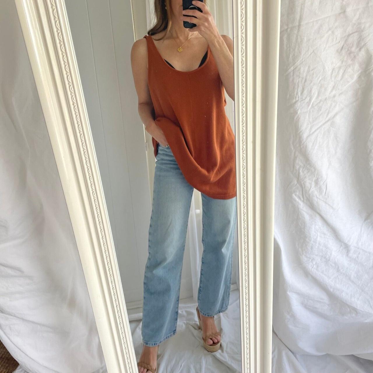 Miann and Co Size 10 - 14 Rust knit tank RRP $99... - Depop