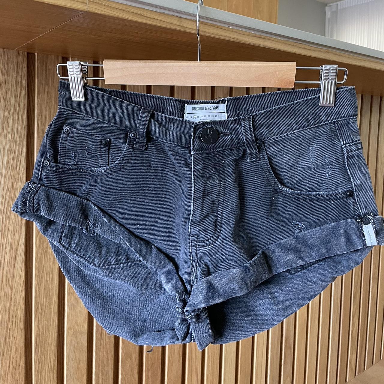 One teaspoon black denim bandit shorts - Depop