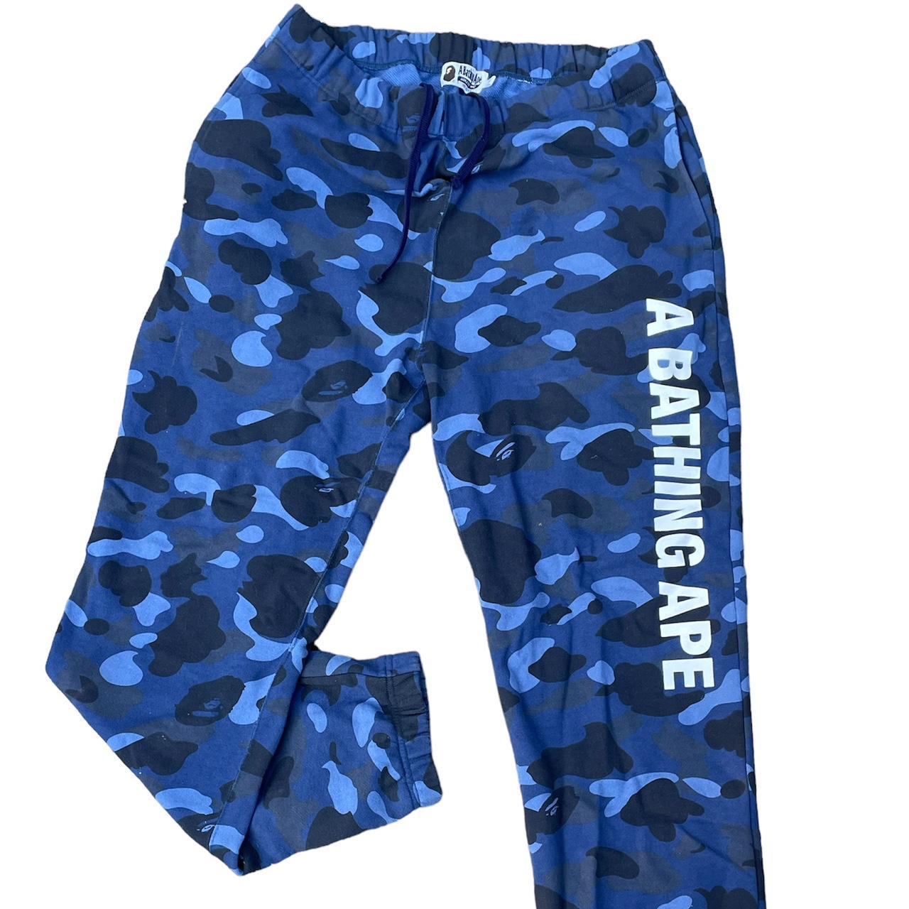 A bathing ape blue camo joggers Brand new never... - Depop