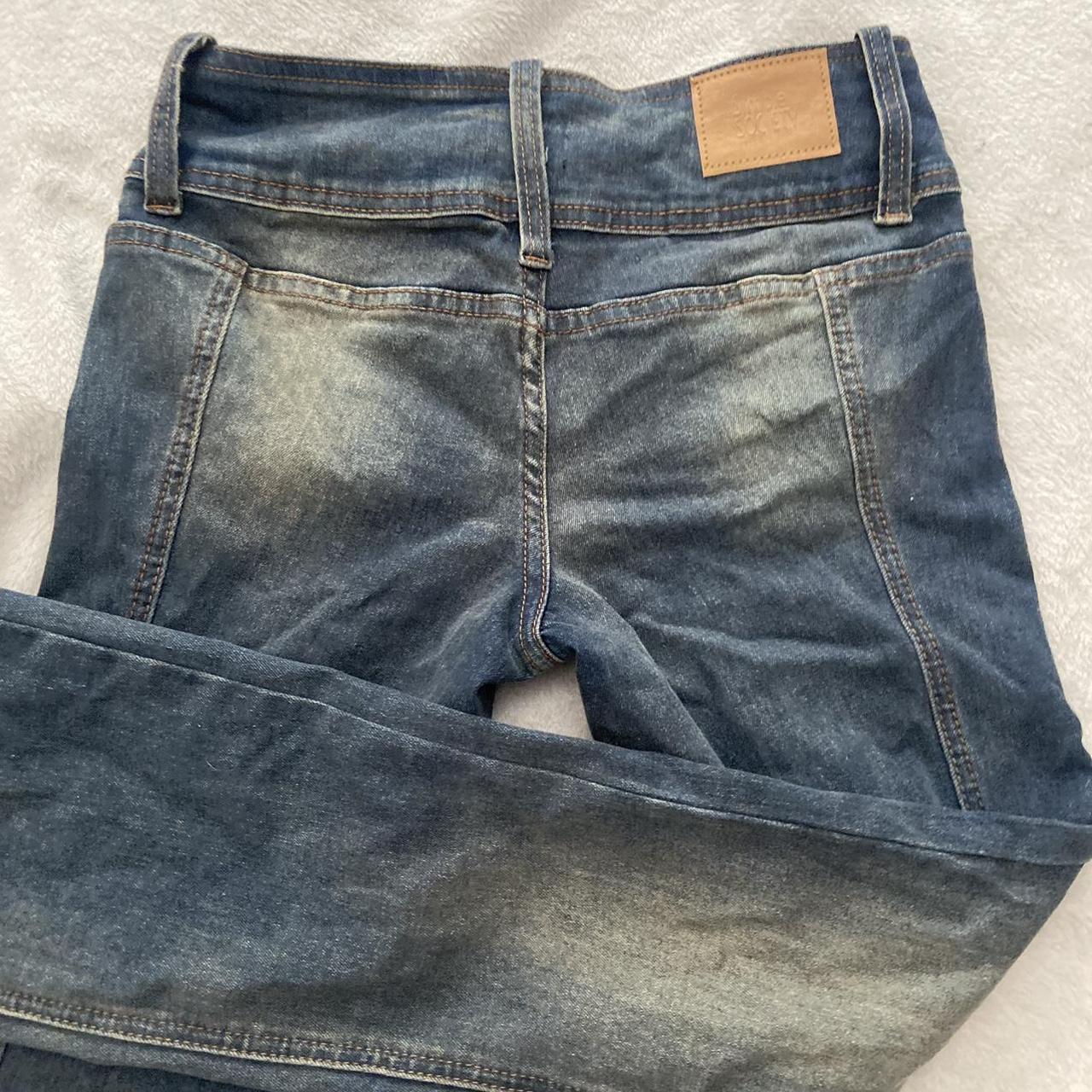 Low rise flare jeans with no back pockets, makes... - Depop