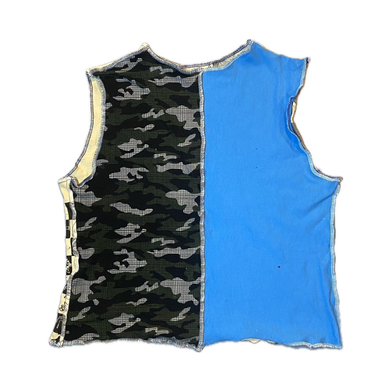 Handmade soft cotton patchwork tank top. Screenprint... - Depop